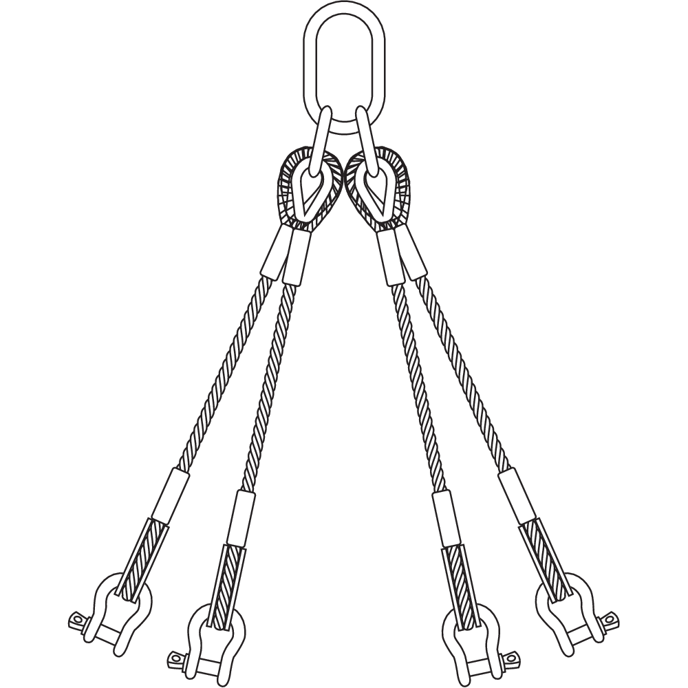 Wire Rope Sling -Four Leg Quic-Sling with Shackles | Certex Bulgaria